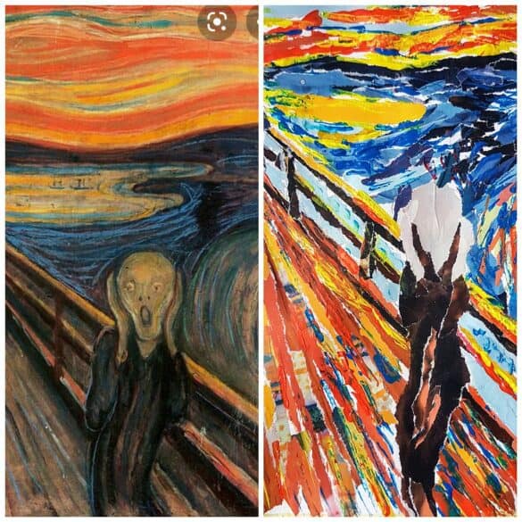 Collage van De Schreeuw van Edvard Munch - Hobby.blogo.nl